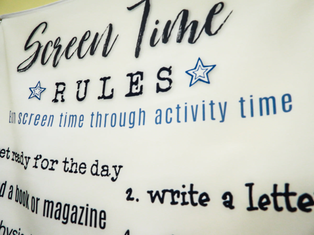 Screen Time Rules Choices Contract Poster Tapestry Wall Hanging for Ki ...